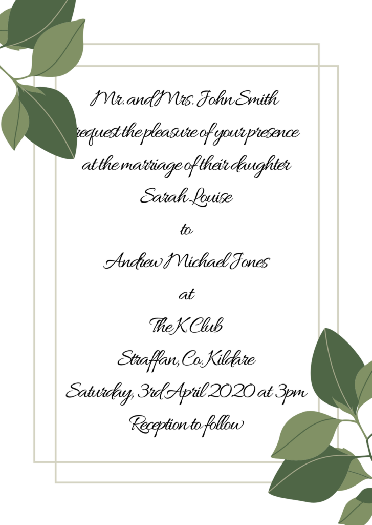 Wedding Invitation Wording SocialAndPersonalWeddings ie Wedding Invitation Wording SocialAndPersonalWeddings ie